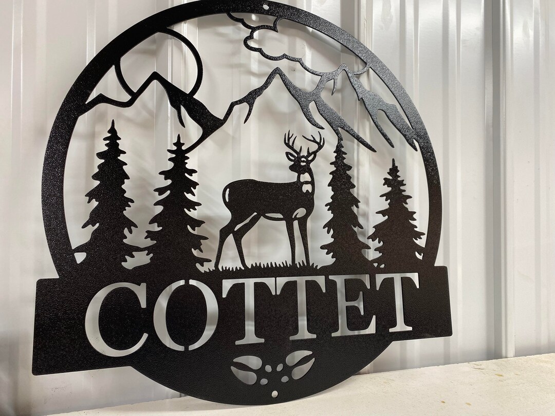 Personalized Whitetail Buck Sign - Deer Hunter Gift - Deer Camp Sign ...