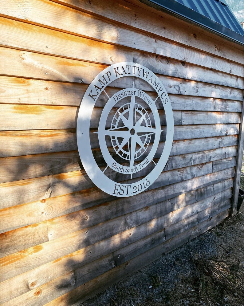 Personalized Compass Metal Sign Custom Coordinates Sign | Etsy