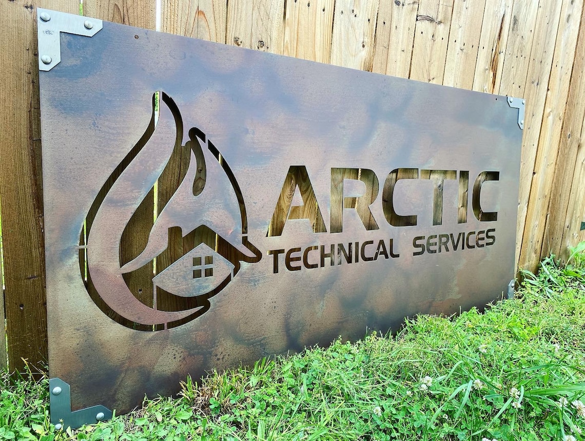 Metal Business Sign - Metal Business Logo Sign -personalized Metal Sign ...