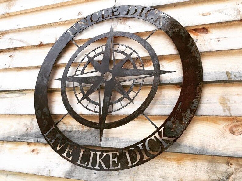 Personalized Compass Metal Sign Custom Coordinates Sign Etsy