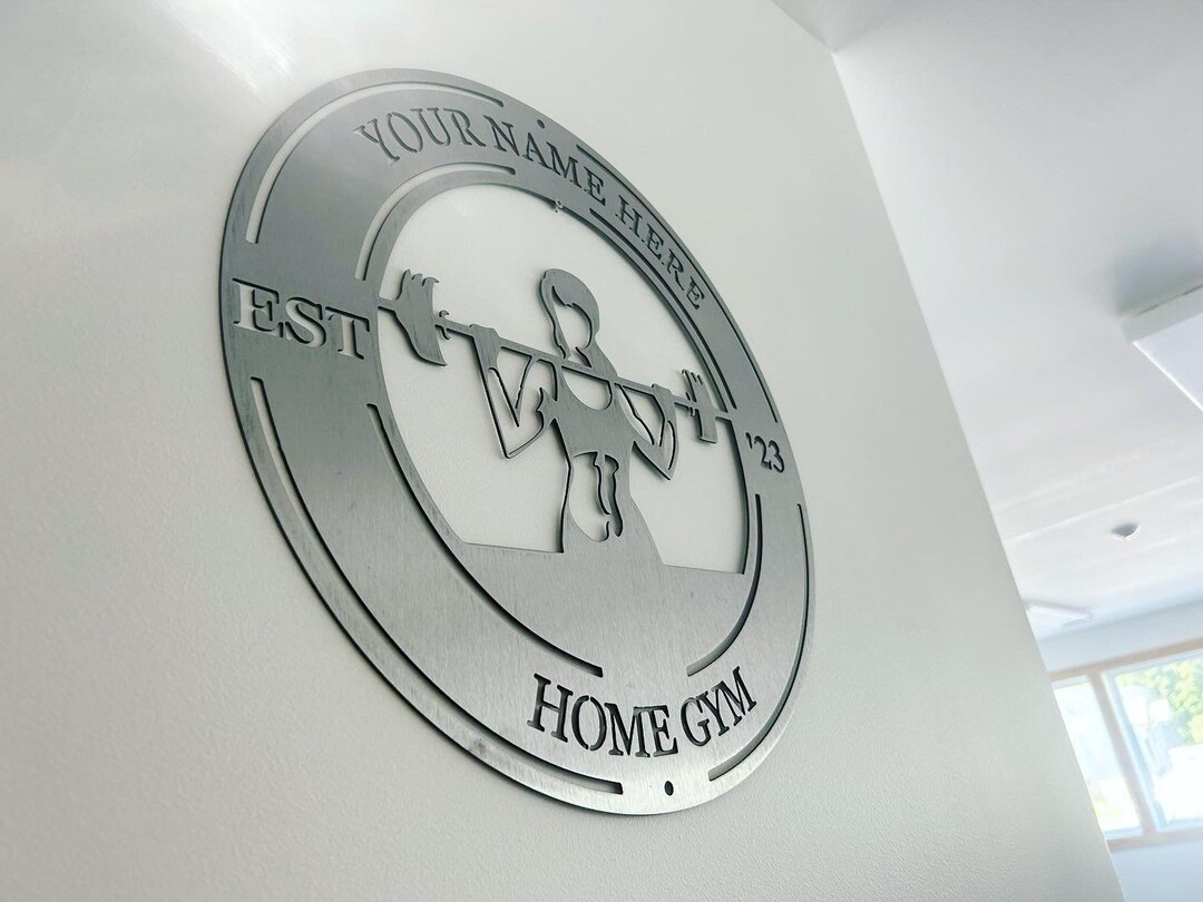 Woman Work Out Sign - Fitness Home Gym Decor - Metal Wall Art - Home ...