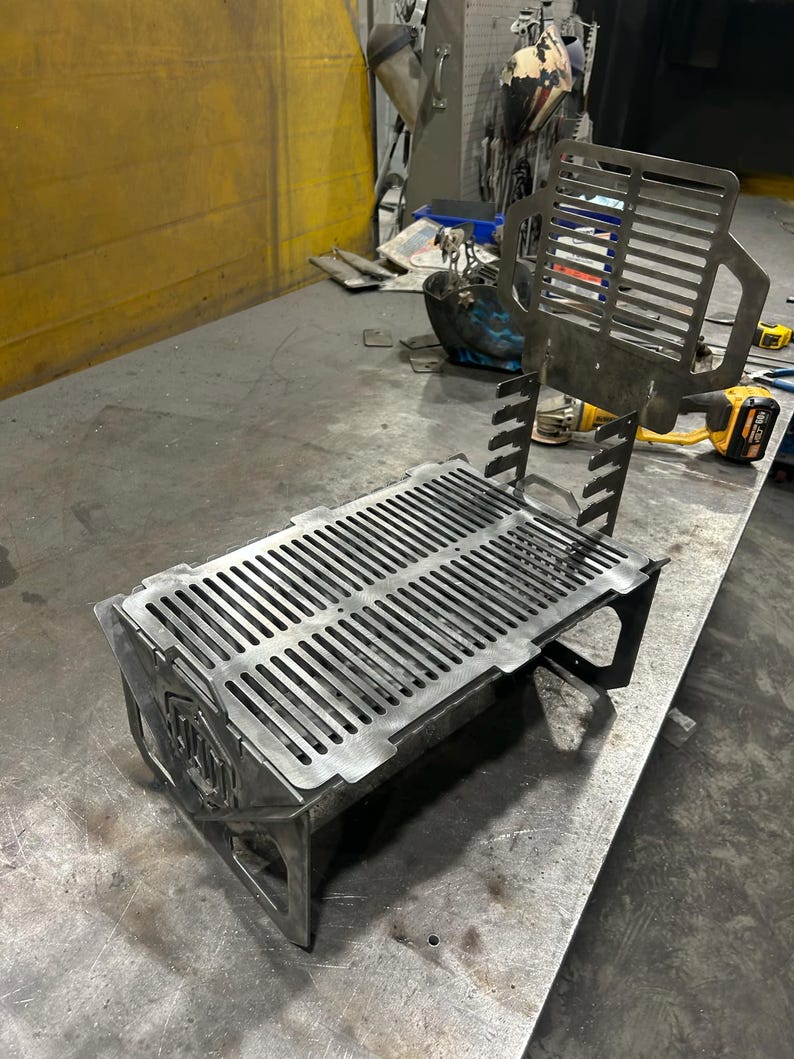 Collapsible Firepit and Grilling Grates - Steel Outdoor Fire Cooking ...