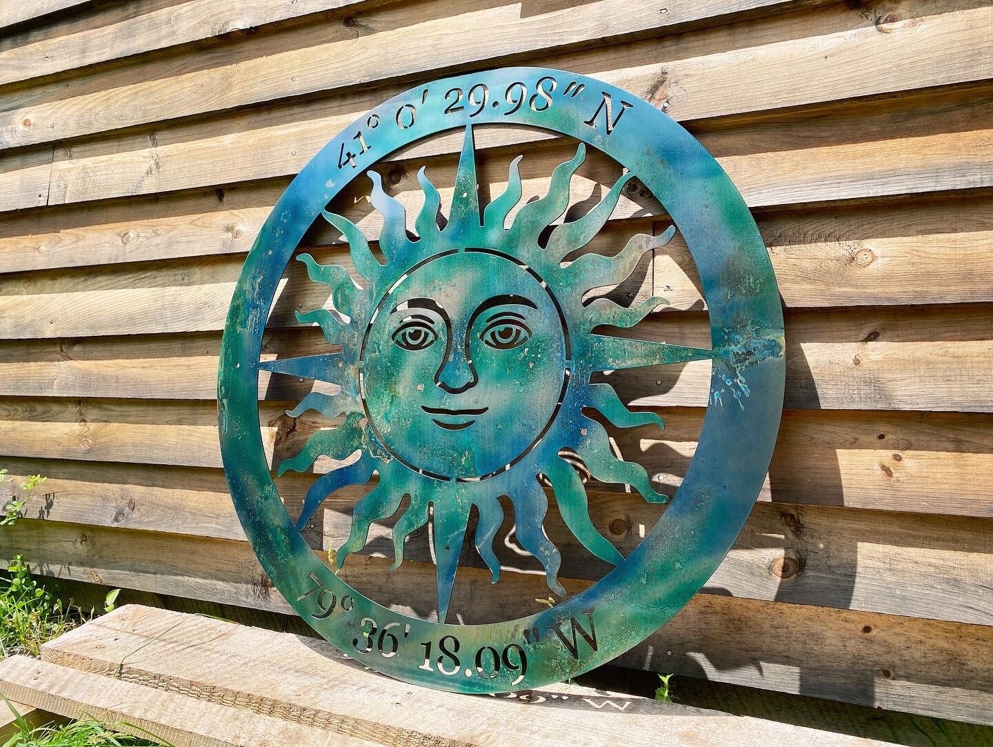 Personalized Metal Sun Compass Custom Coordinates Sign - Etsy
