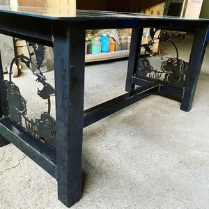 Labrador Retriever Themed Metal Bench - Steel Coffee Table - Labrador ...