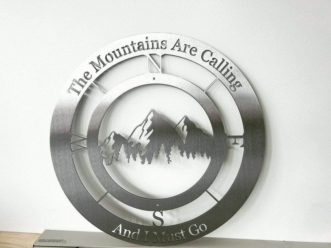 Personalized Compass Metal Sign - Custom Coordinates Sign - Mountain ...