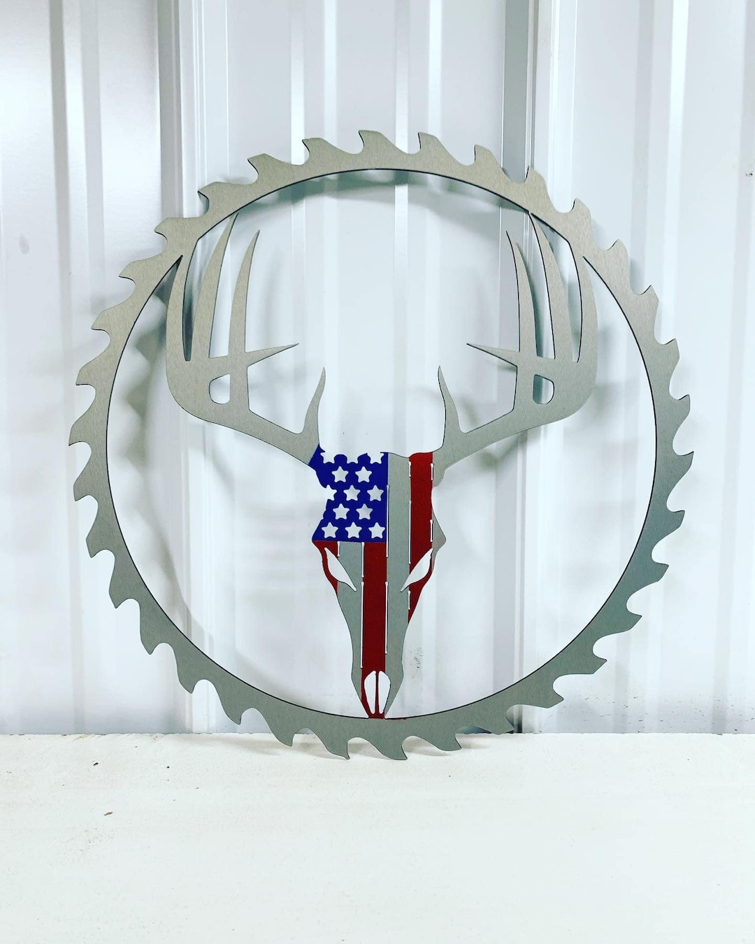 Deer Skull Sawblade - Metal Deer Skull Sign - Hunting Camp Sign ...