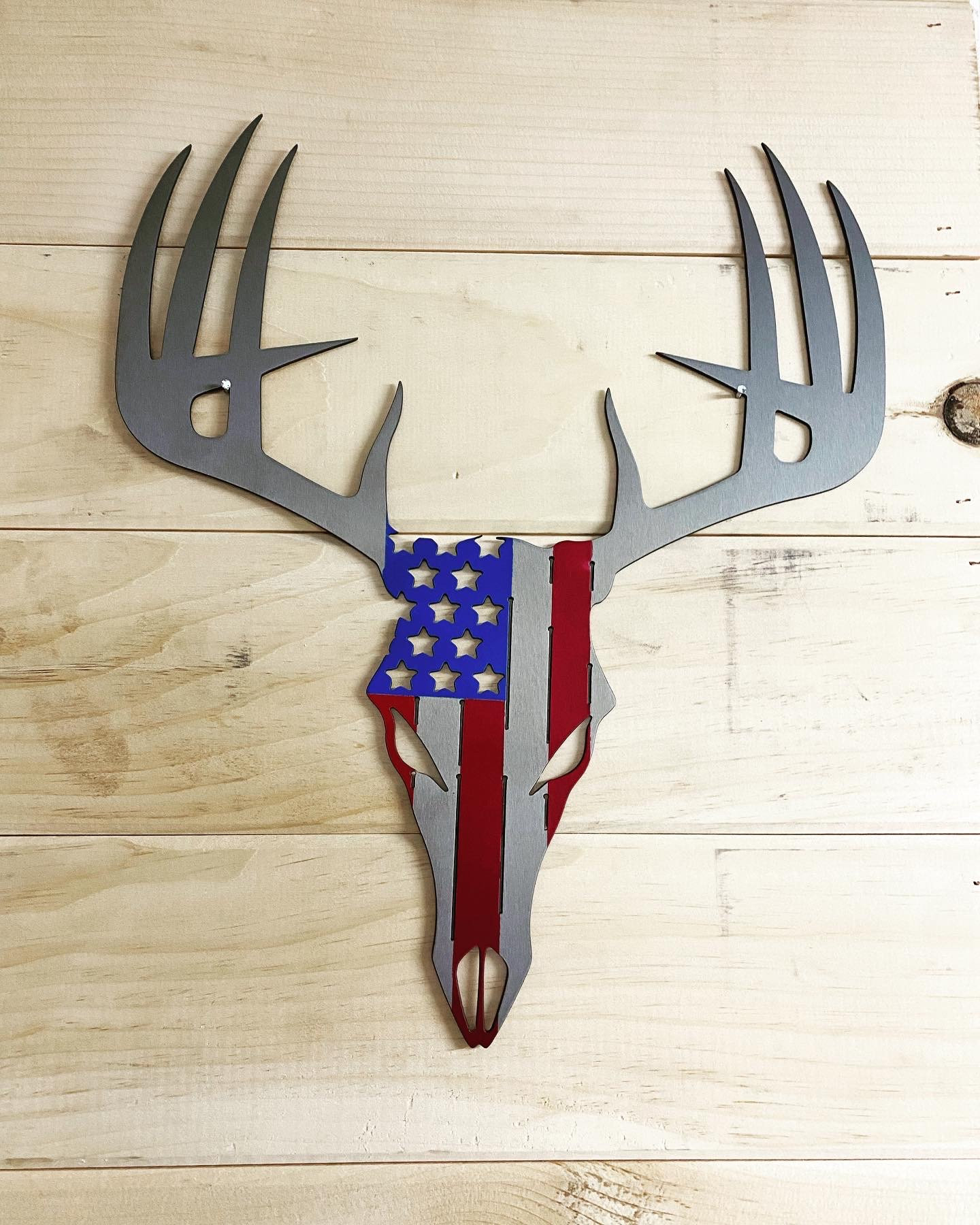 Deer Scull Wall Hanging Metal Deer Decor USA Metal Flag - Etsy