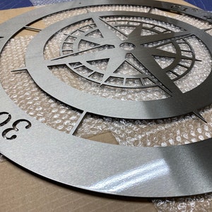 Personalized Compass Metal Sign - Custom Coordinates Sign - Nautical ...
