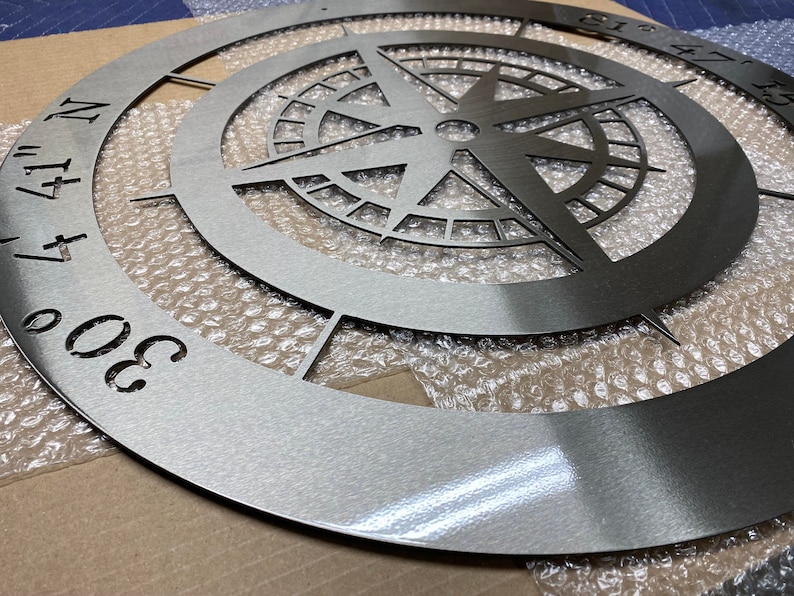 Personalized Compass Metal Sign Custom Coordinates Sign - Etsy