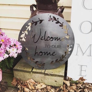 Welcome Sign - Metal Welcome to Our Home Sign - Metal Welcome Sign ...