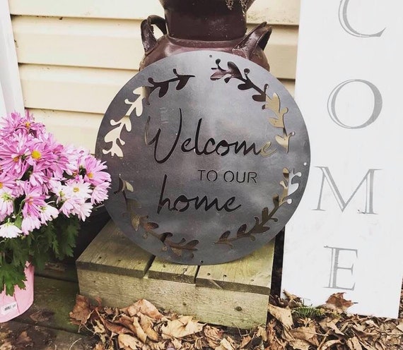 Welcome Sign Metal Welcome To Our home Sign Metal Welcome | Etsy