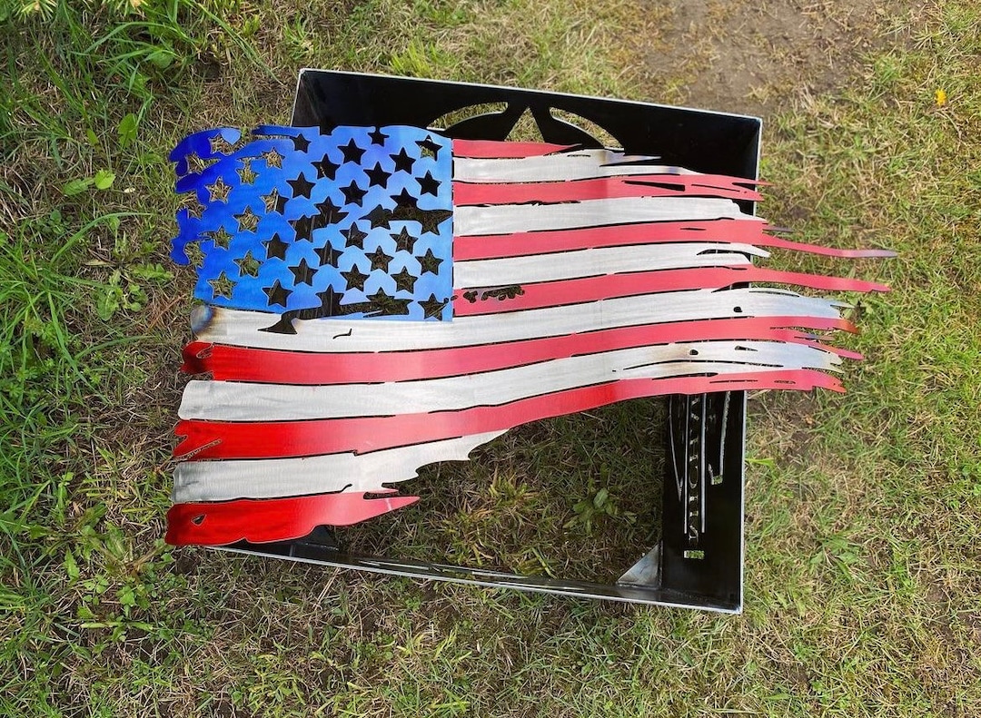 Tattered American Flag - Metal, Aluminum Flag - Exterior / Interior ...