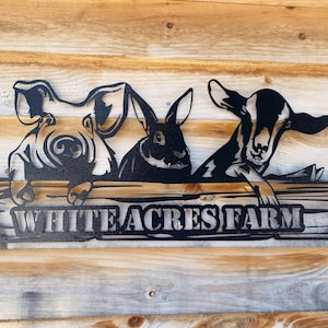 Custom Metal Farm Sign - Metal Barn Sign Personalized - Metal Goat ...