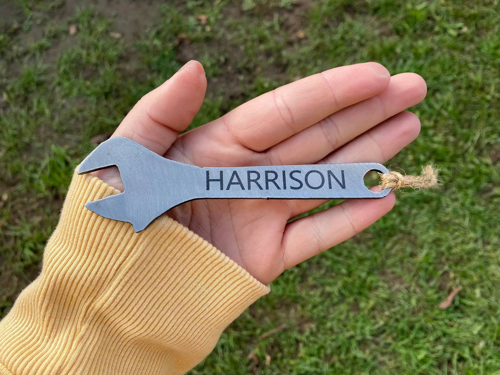 Metal Tool Ornament - Metal Wrench Ornament - Personalize With Name ...