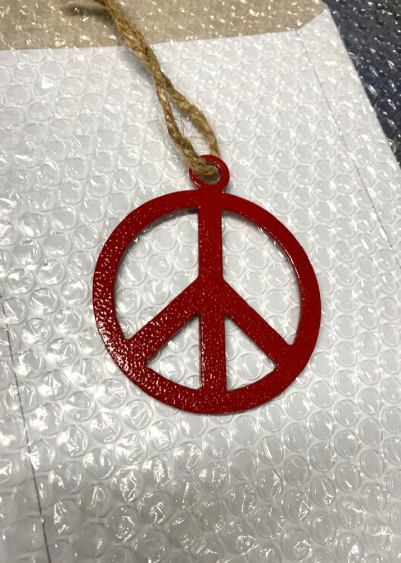 Peace Sign Metal Ornament - Peace & Love Gift - Metal Ornament - Peace ...