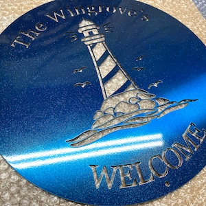 Personalized Lighthouse Sign - Metal Lighthouse Sign - Lighthouse ...