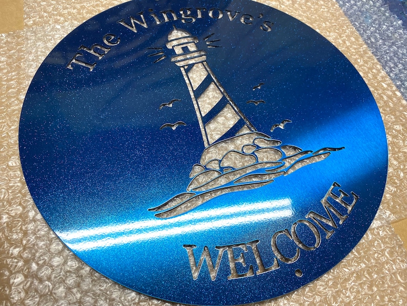 Personalized Lighthouse Sign - Metal Lighthouse Sign - Lighthouse ...