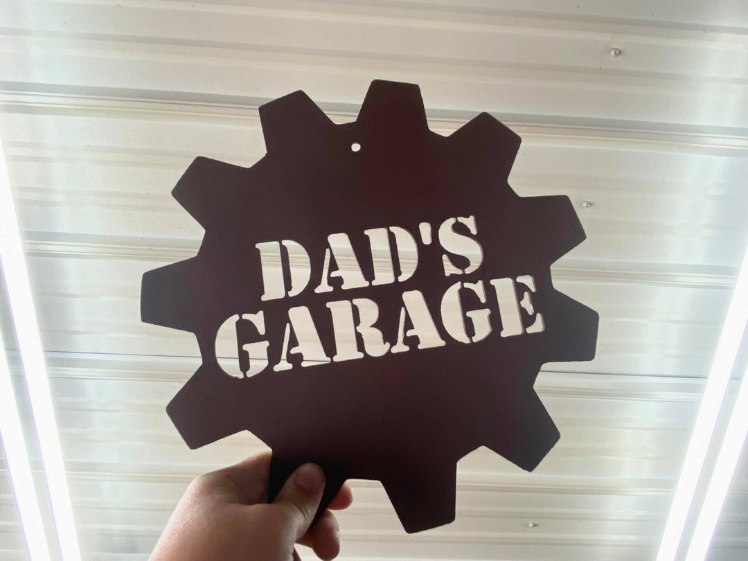 Personalized Metal Garage Sign - Gear Shaped Garage Sign - Shop Sign ...
