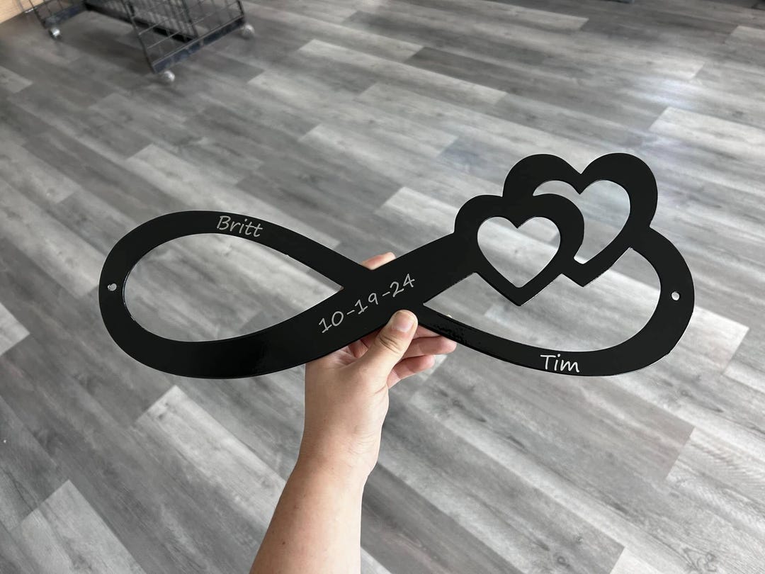 Personalized Infinity Heart Metal Sign - Family Name Love Sign ...