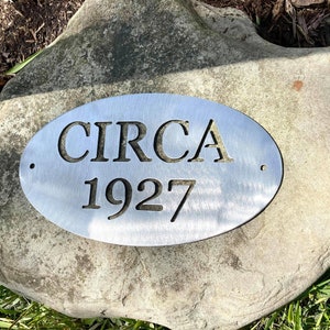 Metal Circa Sign - Personalized Circa Sign - Historic House Plaque ...