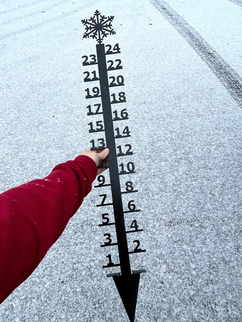 24" Tall Snow Gauge - Metal Snow Gauge - Personalized Metal Snow Gauge ...
