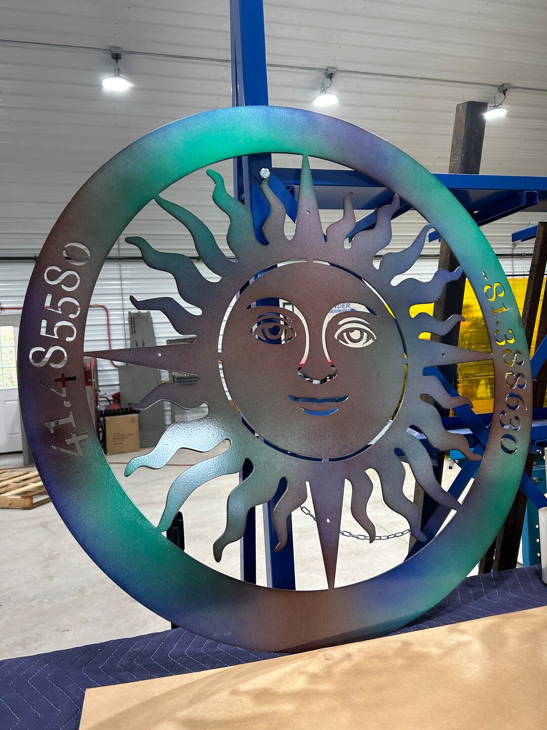 Personalized Metal Sun Compass - Custom Coordinates Sign - Nautical ...