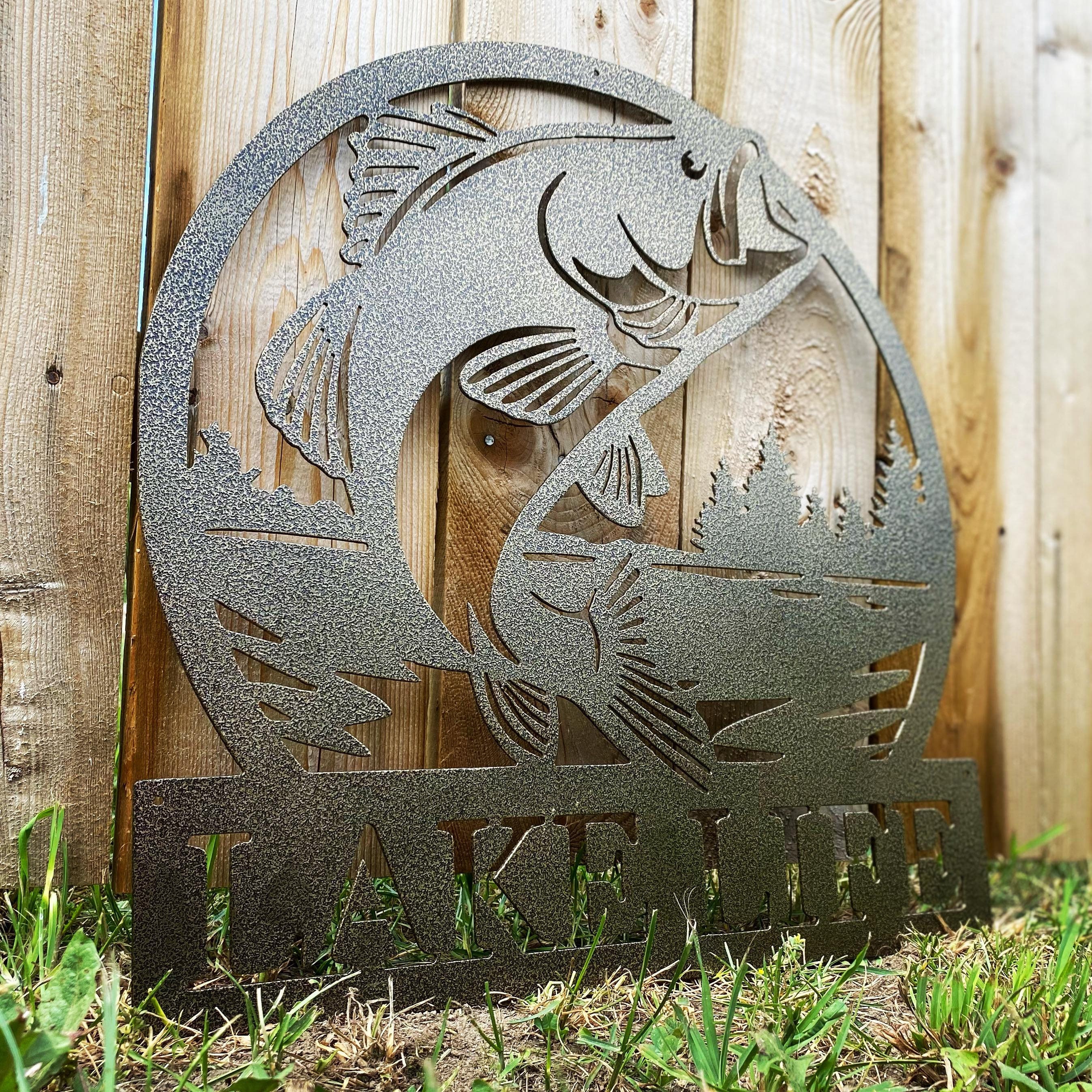 Personalized Lake Life Sign - Metal Custom Lake Life Fishing Sign ...
