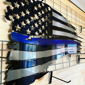 Thin Blue Line Tattered American Flag - Thin Red Line - American Flag ...