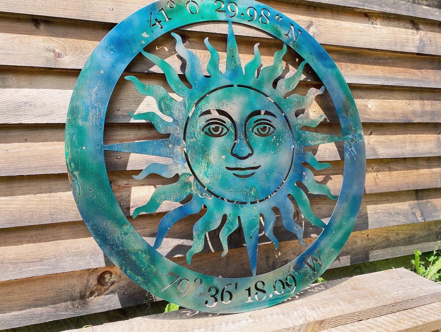 Personalized Metal Sun Compass Custom Coordinates Sign - Etsy