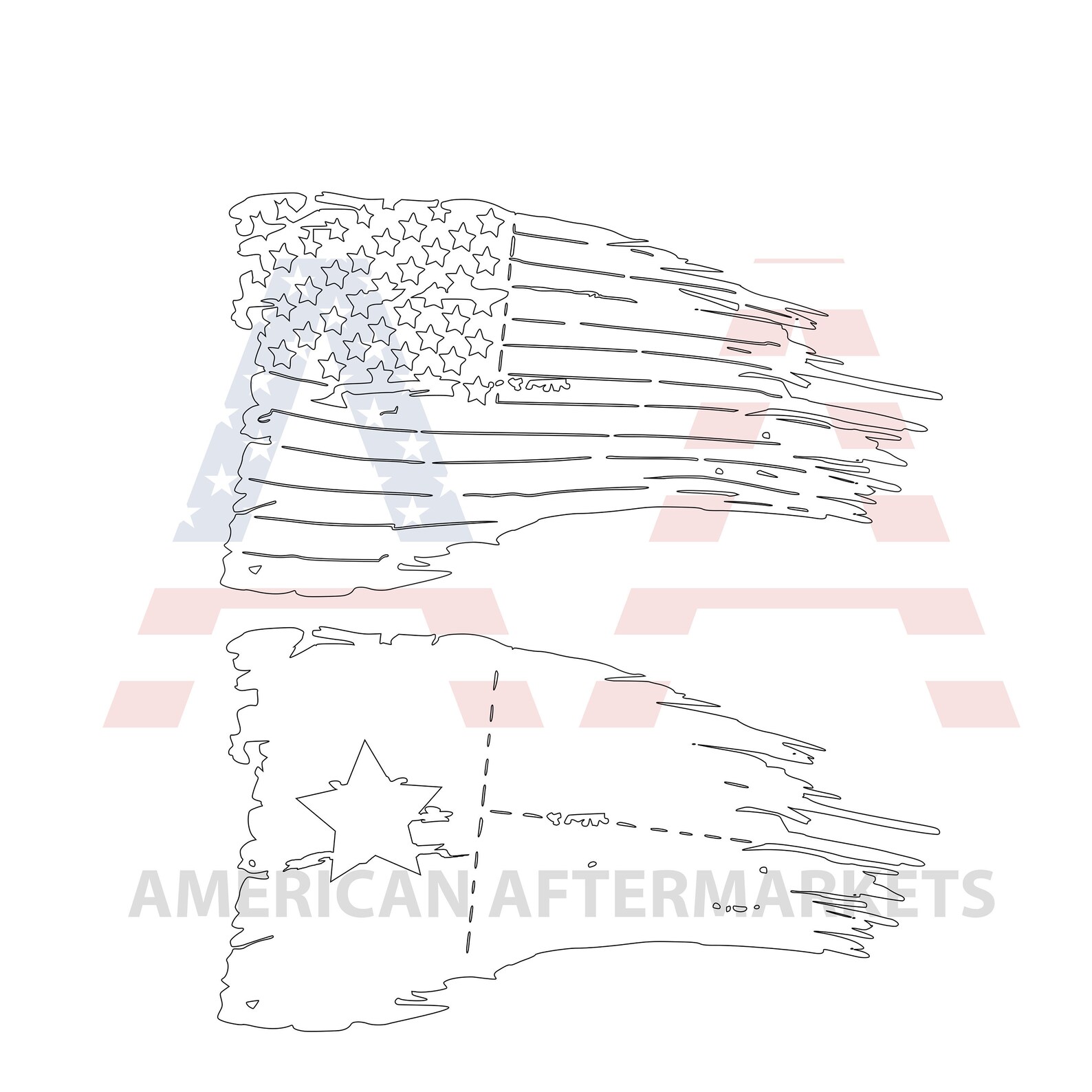 DXF - SVG - Tattered US Flag and Texas Flag - Worn Battle Flag Dxf ...