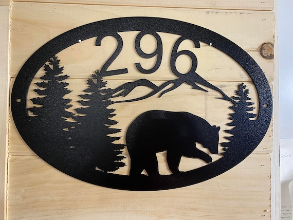 Custom Bear Address Sign Metal Bear Address Plaque | Etsy