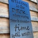 Welcome to the Deck Metal Sign Custom Porch/patio/deck Sign Outdoor ...