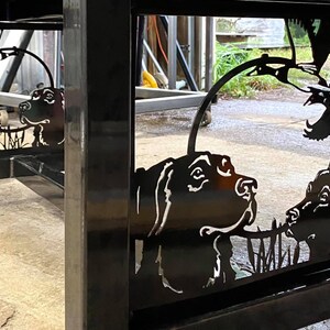 Labrador Retriever Themed Metal Bench - Steel Coffee Table - Labrador ...