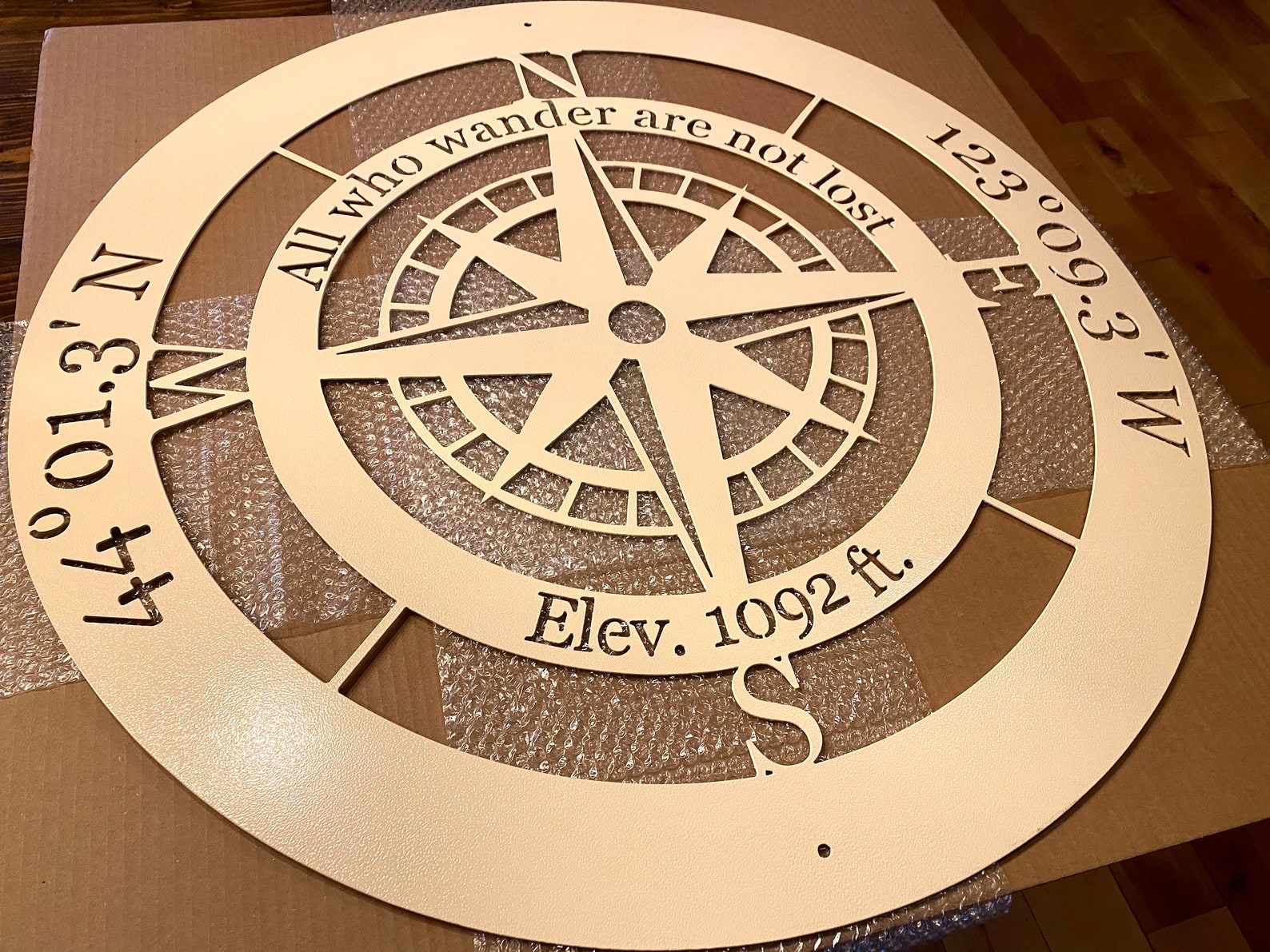 Personalized Compass Metal Sign Custom Coordinates Sign - Etsy