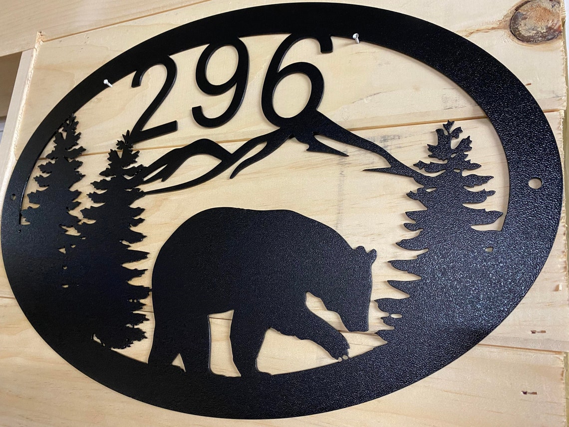 Custom Bear Address Sign Metal Bear Address Plaque - Etsy