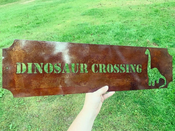 Dinosaur Crossing Sign Boys Bedroom Decor Girl Dinosaur | Etsy