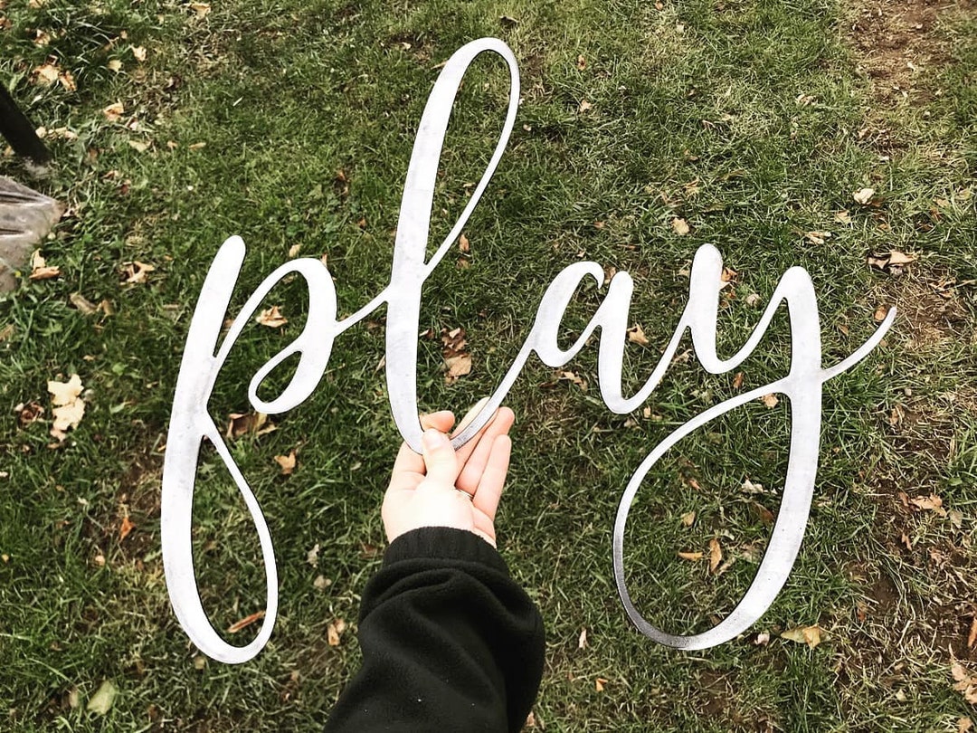 Play Sign - Cursive Play Sign - Play Room Decor - Kid's Room Decor ...