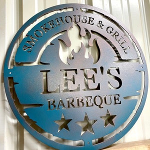 Personalized Metal Grilling Sign - Metal Grill Sign - Metal BBQ Smoker ...