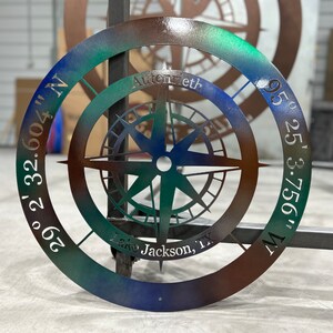 Personalized Compass Metal Sign Custom Coordinates Sign - Etsy