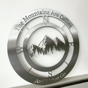 Personalized Compass Metal Sign - Custom Coordinates Sign - Mountain ...