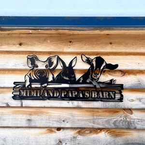 Custom Metal Farm Sign - Metal Barn Sign Personalized - Metal Goat ...