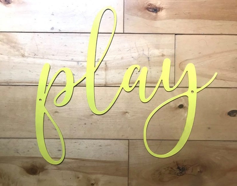Play Sign Cursive Play Sign Play Room Decor Kid's - Etsy