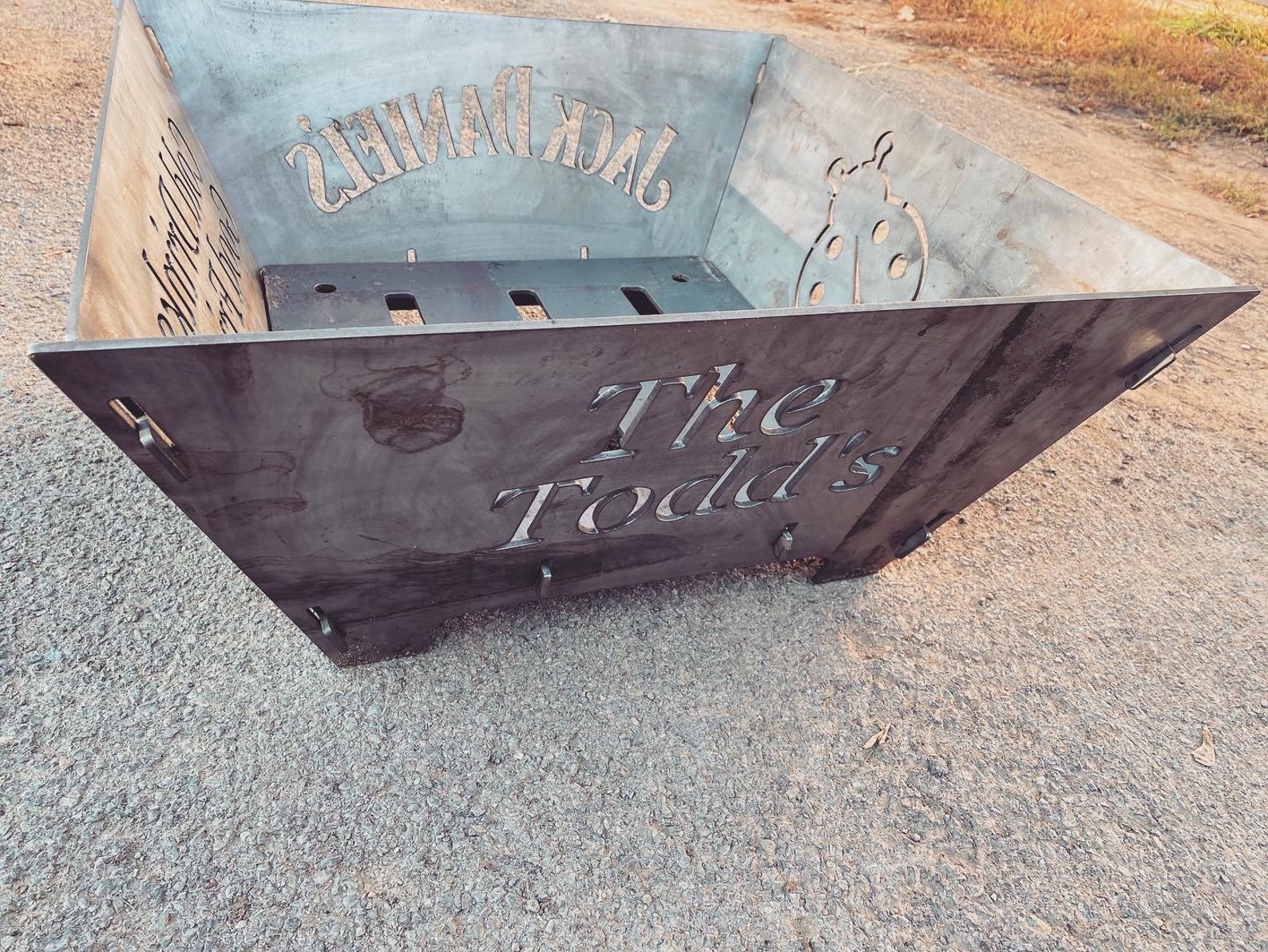 Custom Metal Firepit - Collapsible Steel Fire Pit - Personalized Fire ...