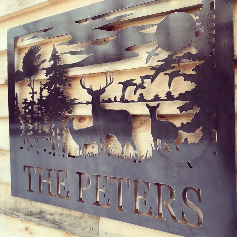 Personalized Nature Metal Sign Wildlife Decor Outdoor Metal | Etsy