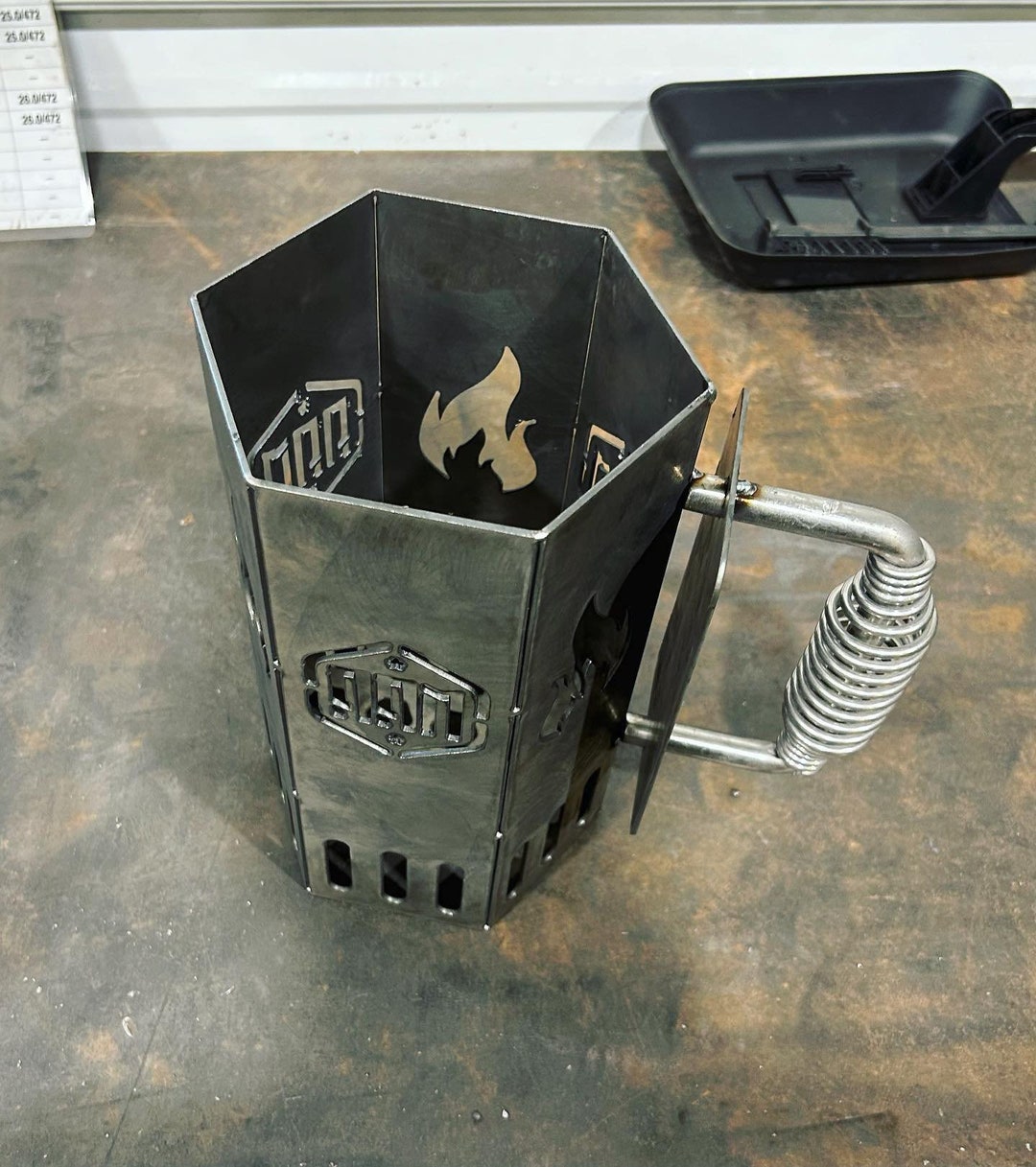 Charcoal Chimney - Custom Designs - Metal BBQ Smoker - Charcoal Fire ...