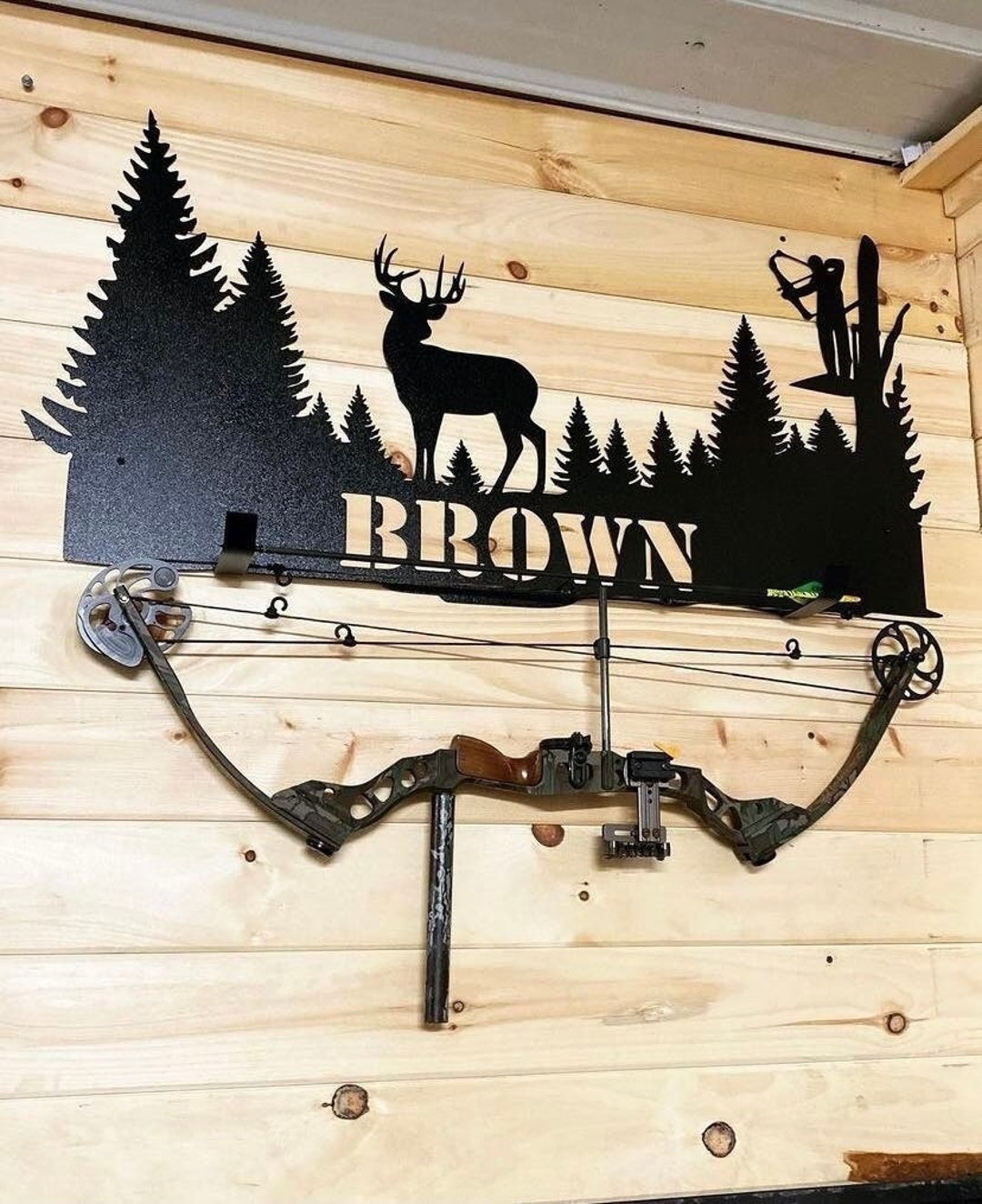 Archery Display Rack - Metal Bow Holder - Bow and Arrow Hanger ...