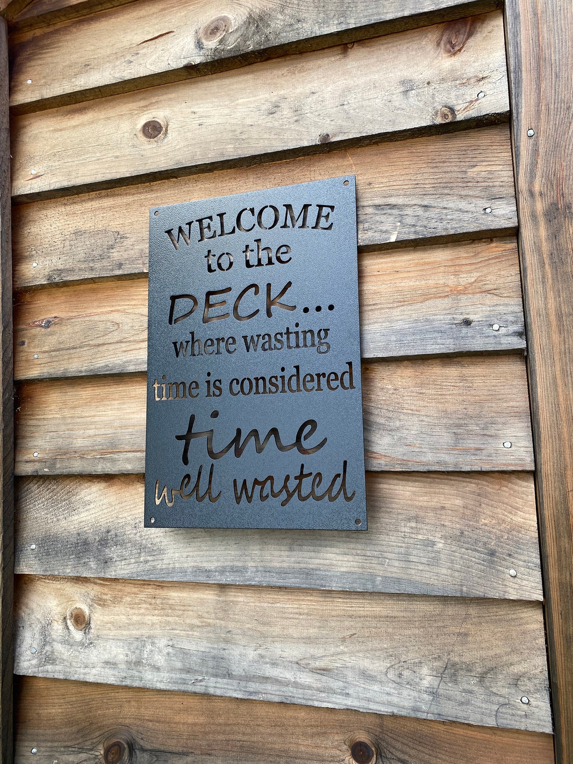 Welcome to the Deck Metal Sign Custom Porch/patio/deck Sign - Etsy