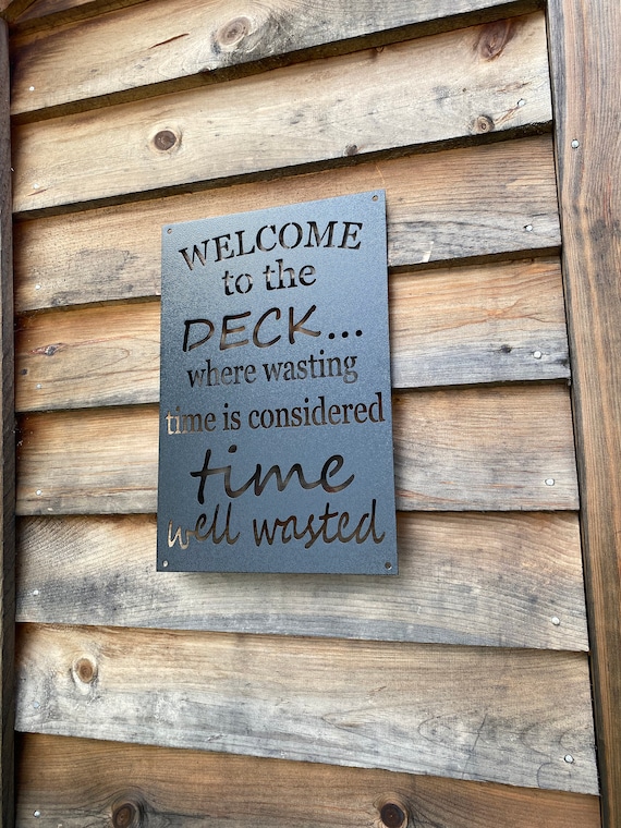 Welcome to the Deck Metal Sign Custom Porch/patio/deck Sign - Etsy