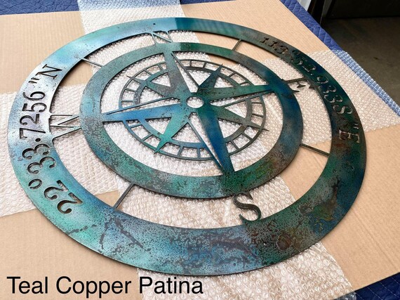 Personalized Compass Metal Sign Custom Coordinates Sign - Etsy