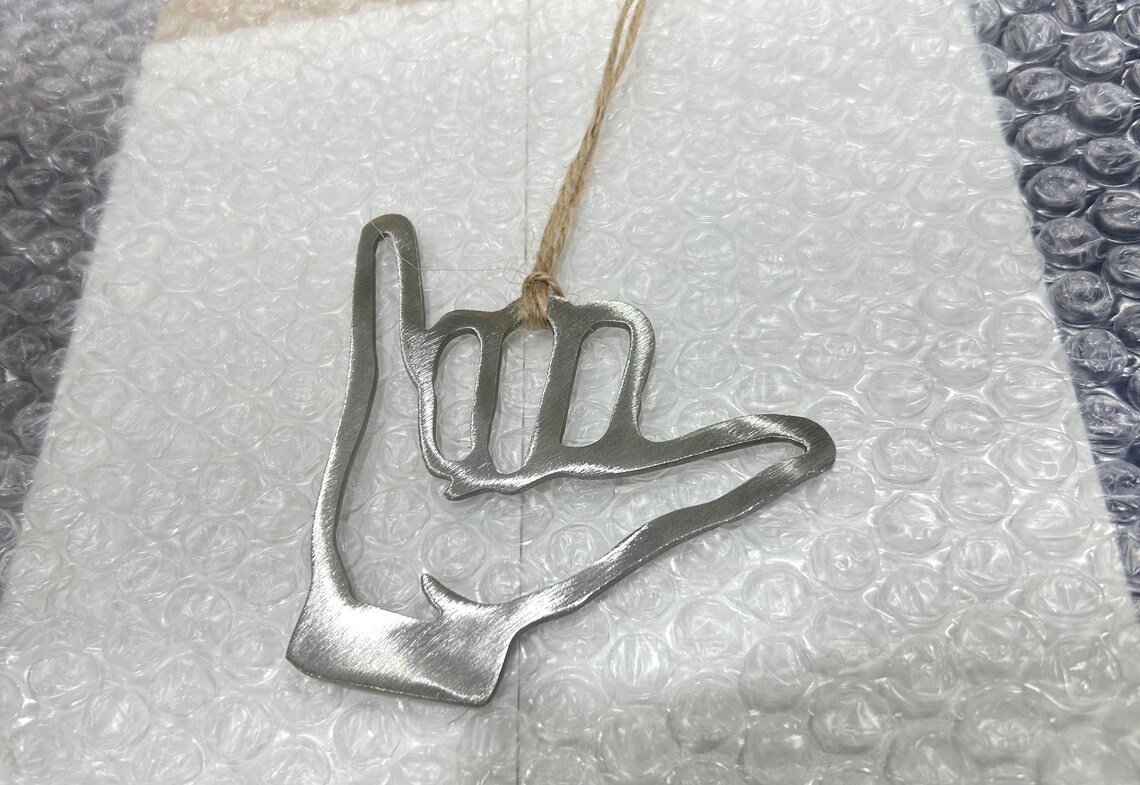 Hang Loose Metal Ornament - Shaka Ornament - Personalized Metal ...